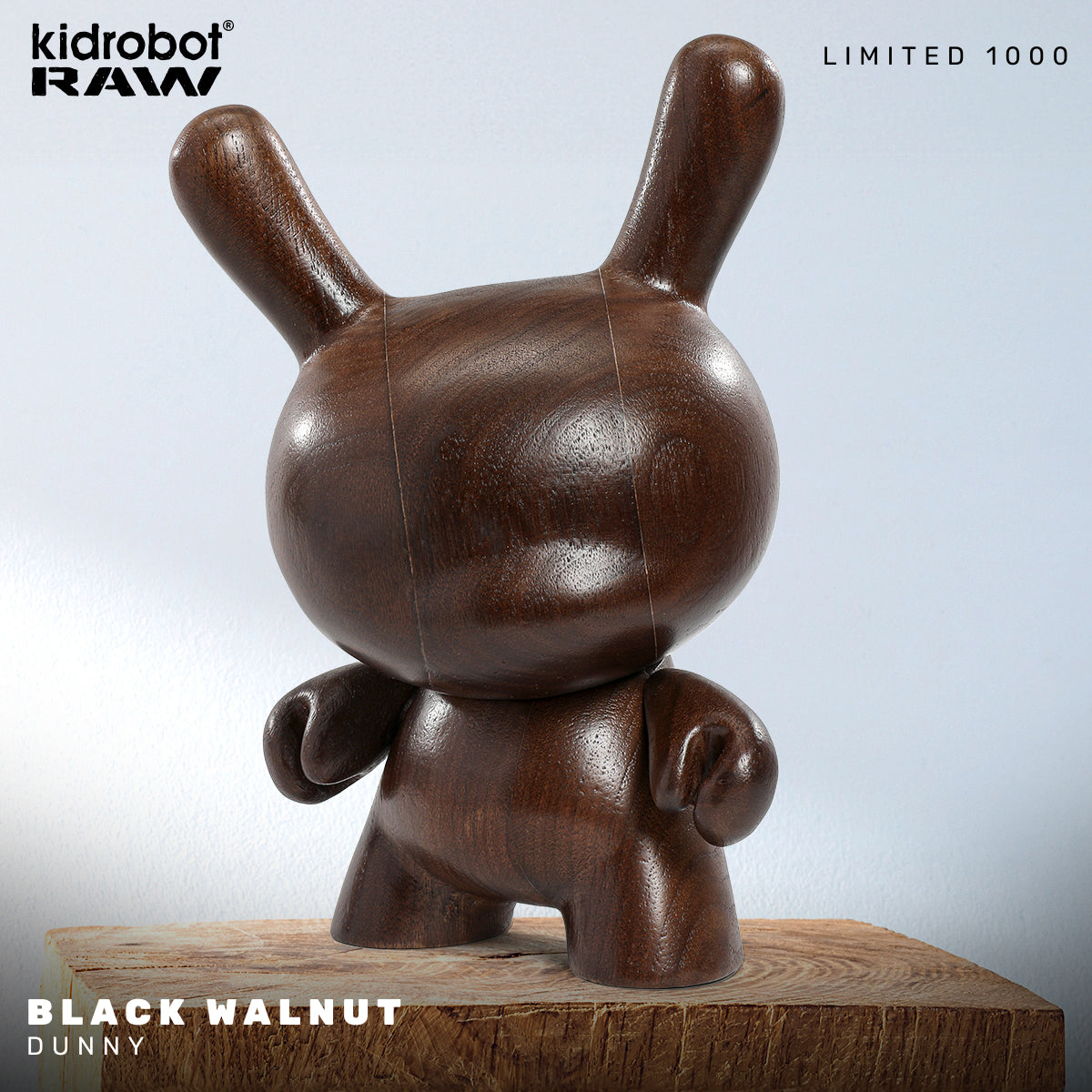Kidrobot RAW Black Walnut 8" Wood Dunny (Limited Edition of 1000) (PRE ...