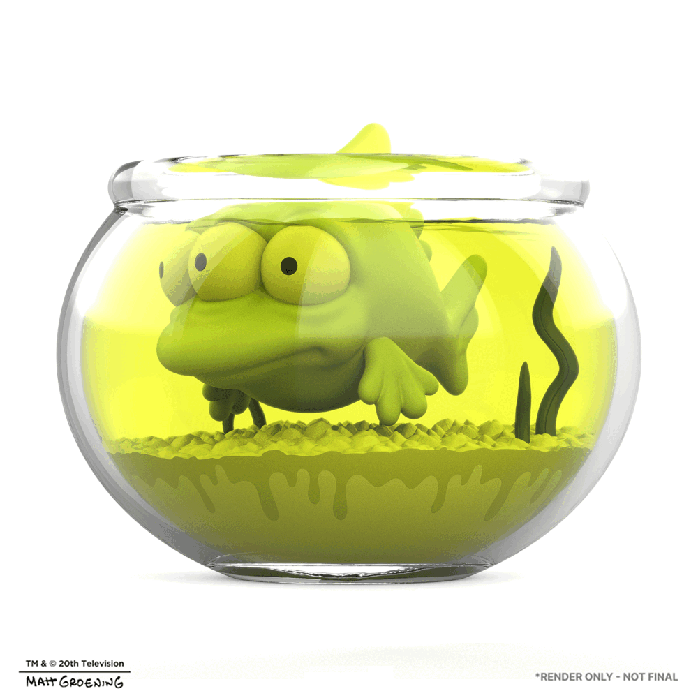 The Simpsons - Blinky in Fish Bowl 5.5” Glow-in-the-Dark Vinyl Art Fig ...