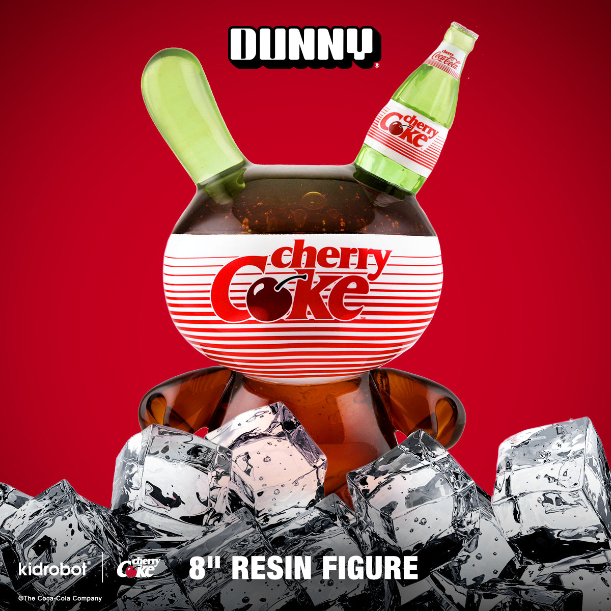 Kidrobot & Cherry Coke® 8" Resin Dunny Art Figure - (Limited Edition o ...