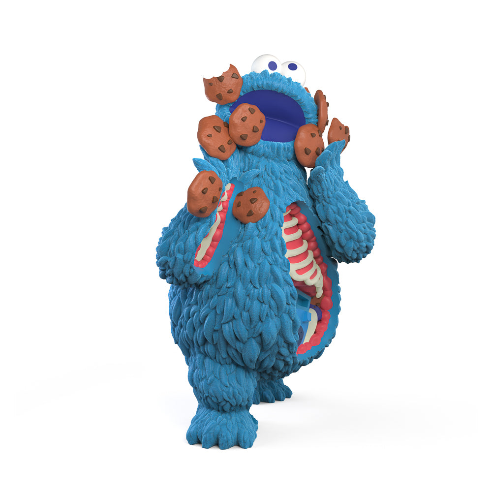 Sesame Street - Kaiju Anatomy Cookie Monster 8" Flocked Vinyl Art Figu ...