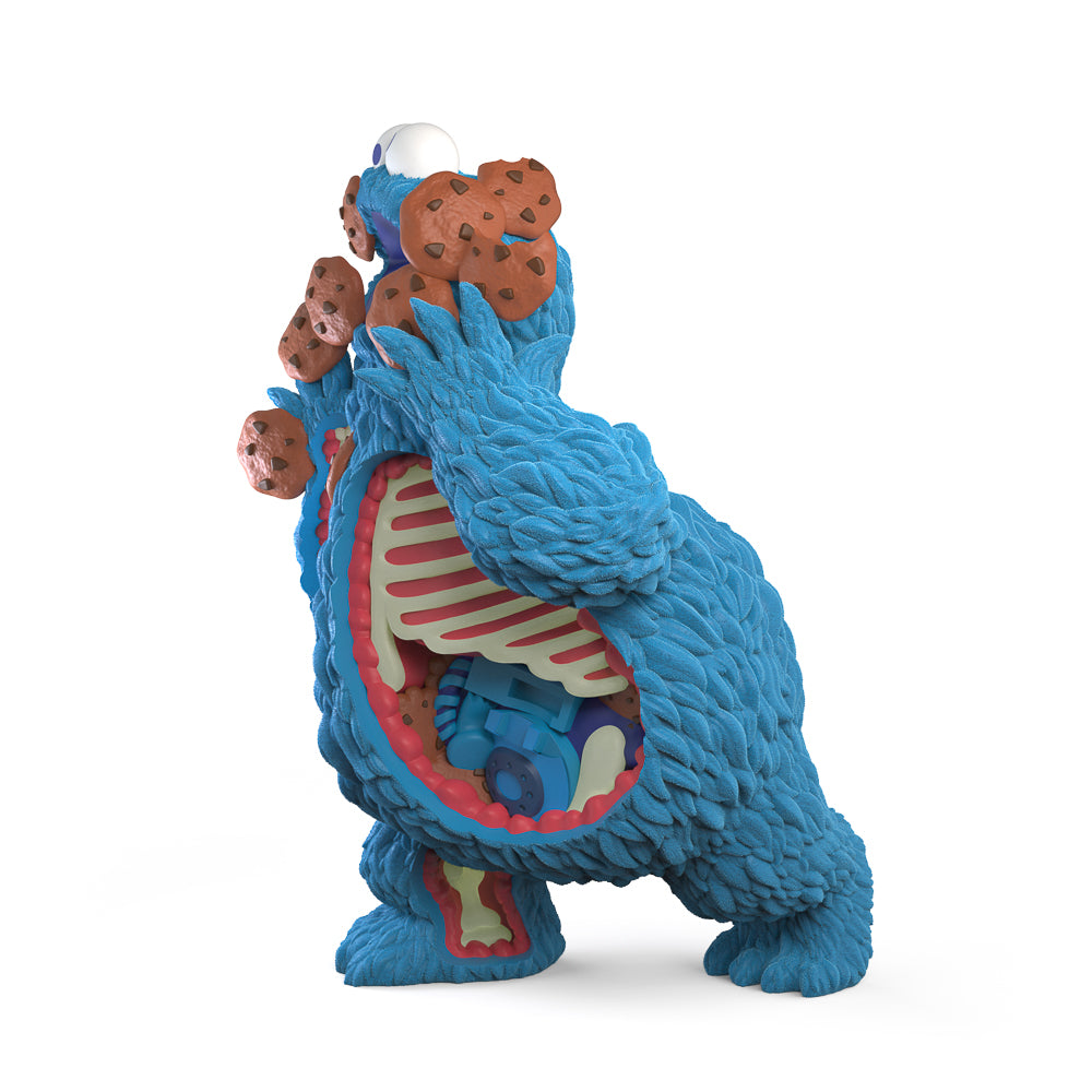Sesame Street - Kaiju Anatomy Cookie Monster 8" Flocked Vinyl Art Figu ...