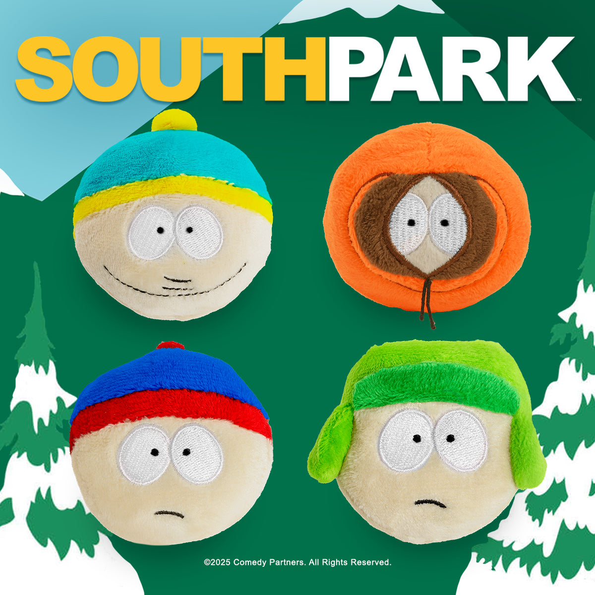 South Park Plush Pins 4-Pack - Stan, Kyle, Cartman and Kenny (FIRST LO ...