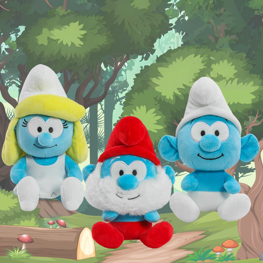 The Smurfs - Smurfette, Papa Smurf and Clumsy Smurf Phunny Plush Bundl ...
