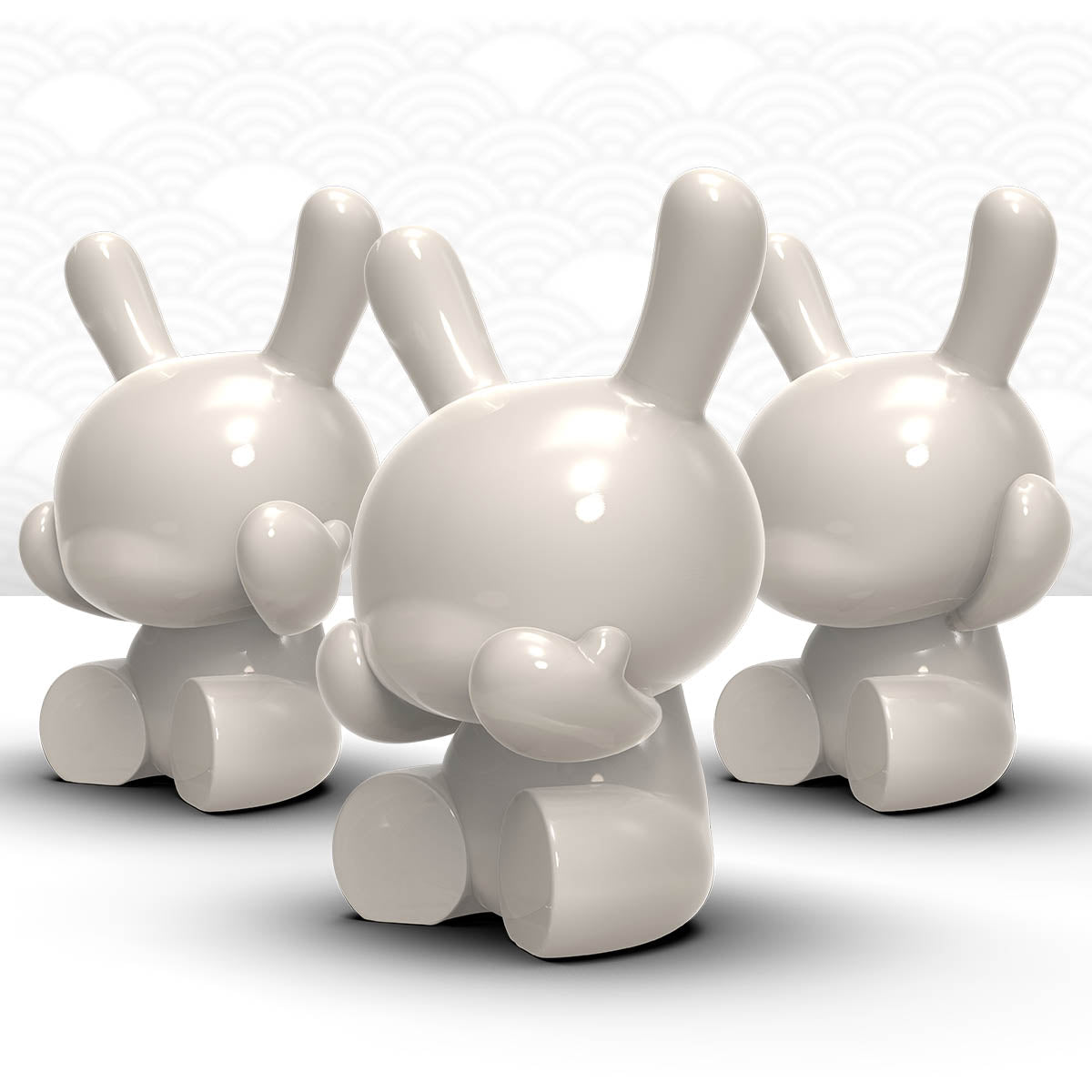 Three Wise Dunnys 5” Porcelain 3-Pack - White Edition - Limited Editio ...